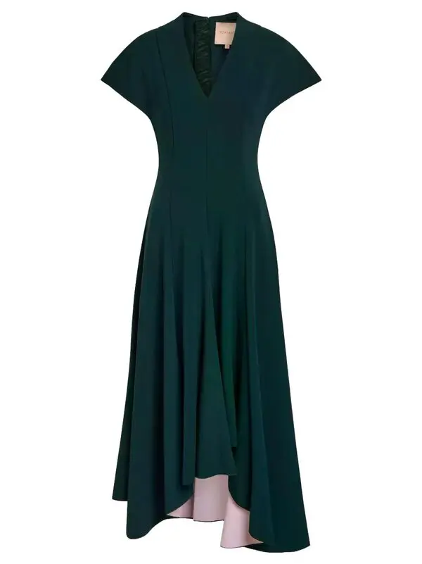 ROKSANDA Sapha V-neck Asymmetric Dress - Green