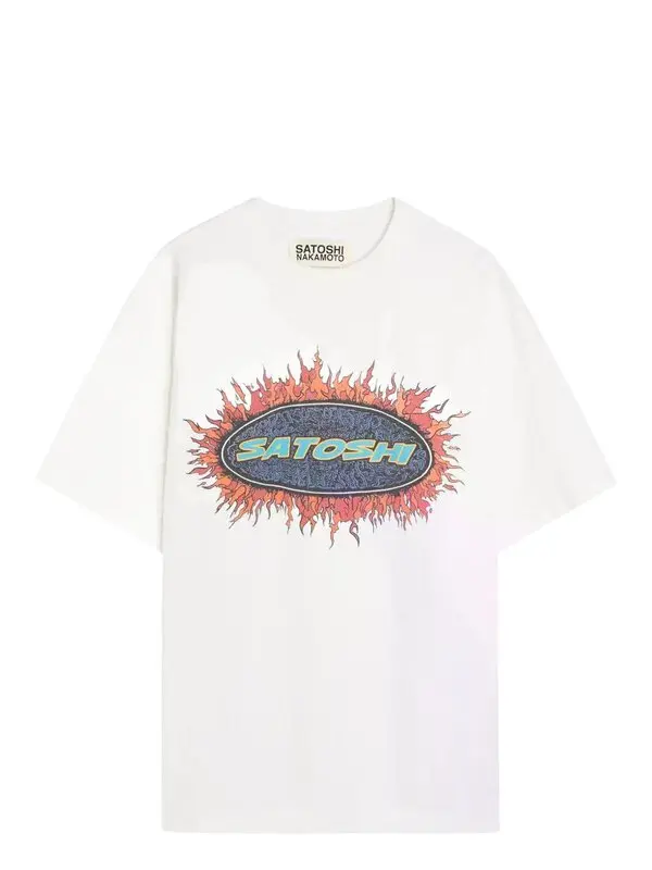 SATOSHI NAKAMOTO Graphic-print T-shirt - White