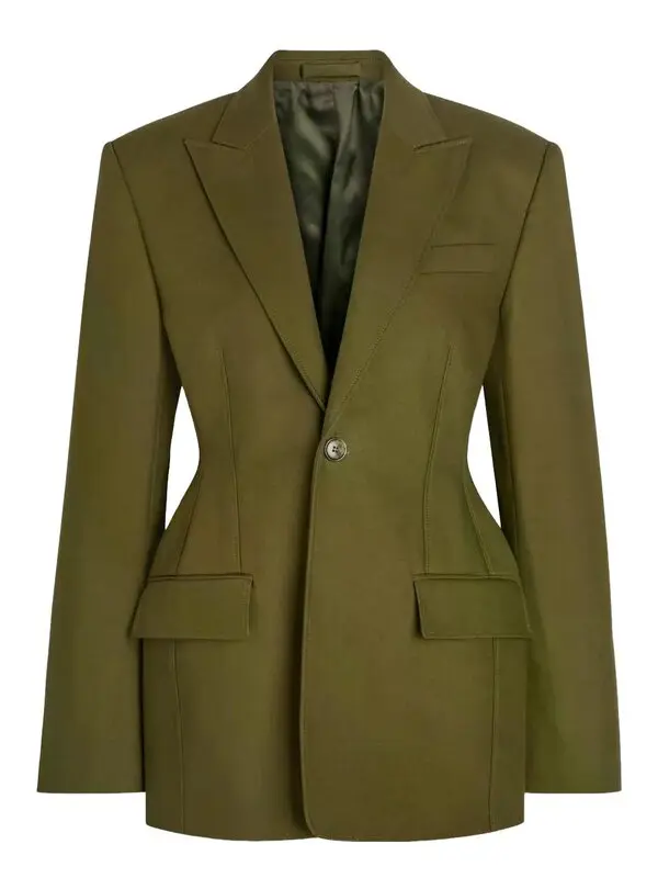 Wardrobe.NYC Notched-lapels Single-breasted Blazer - Green