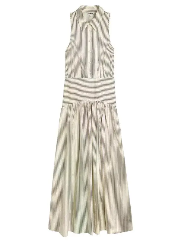 Staud Striped Romy Dress - Neutrals