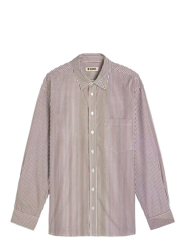 B Sides Nolan Striped Pocket Shirt - Brown