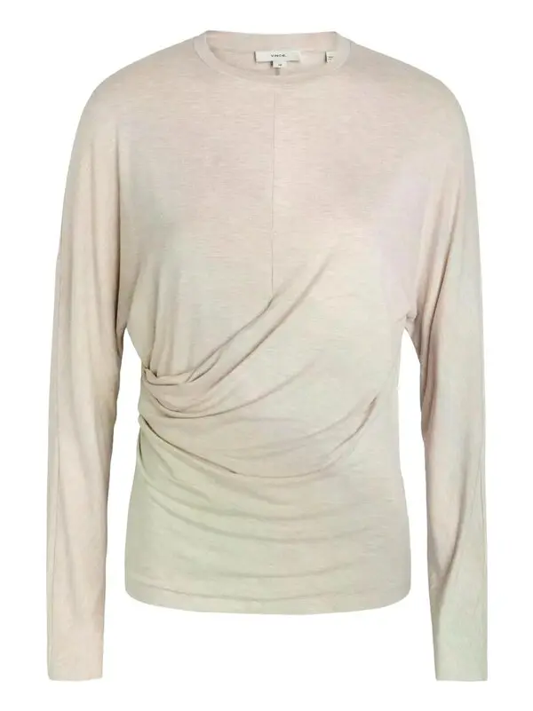 Vince Draped Long-sleeve T-shirt - Neutrals
