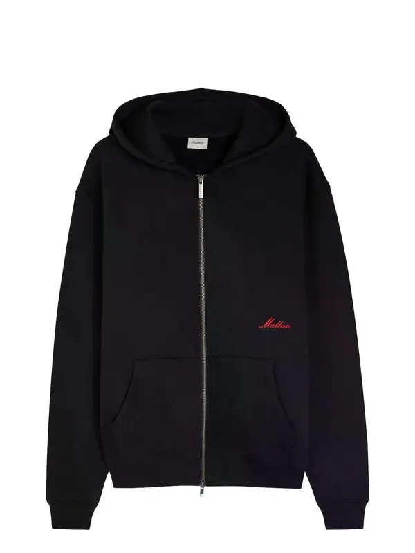 MALBON Zip-up Hoodie - Black