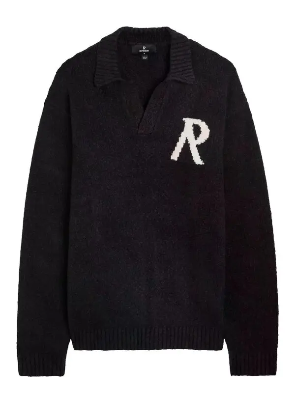 REPRESENT Initial Collared Sweater - Black