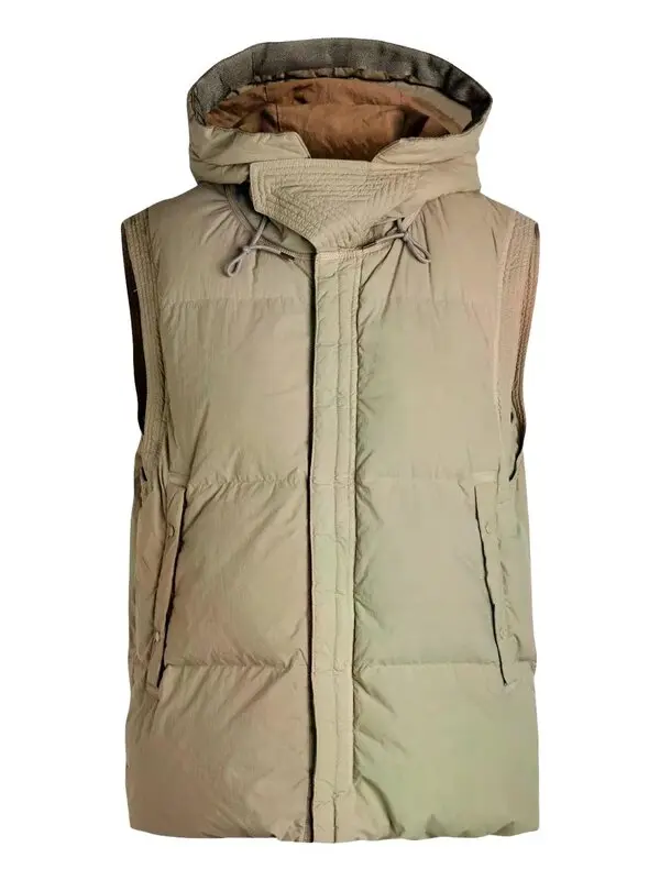 TEN C Boreal Hooded Padded Gilet - Neutrals