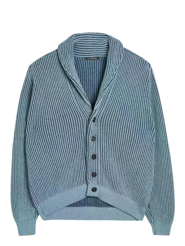 BEGG X CO Striped Button Cardigan - Blue