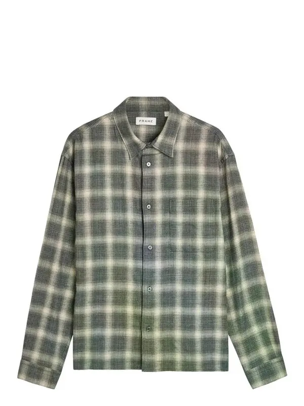 FRAME Plaid-check Buttoned Shirt - Grey