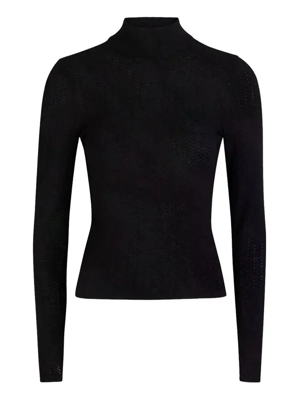 Alice + Olivia Long-sleeve Roll-neck Top - Black