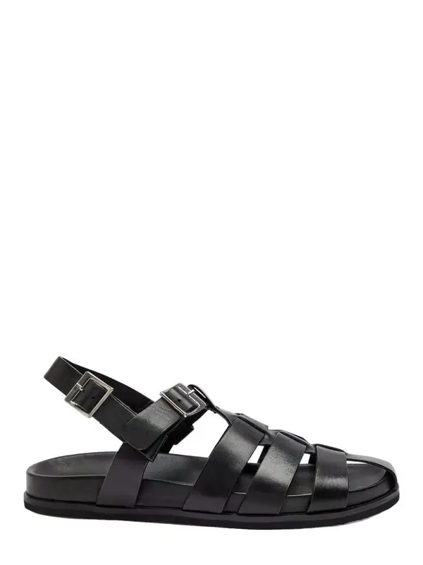 Grenson Leather Caged Sandals - Black