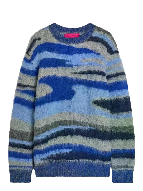 THE ELDER STATESMAN Topo Jacquard Sweater - Blue