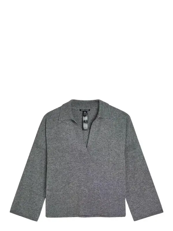 Eileen Fisher V-neck Pullover Sweater - Grey