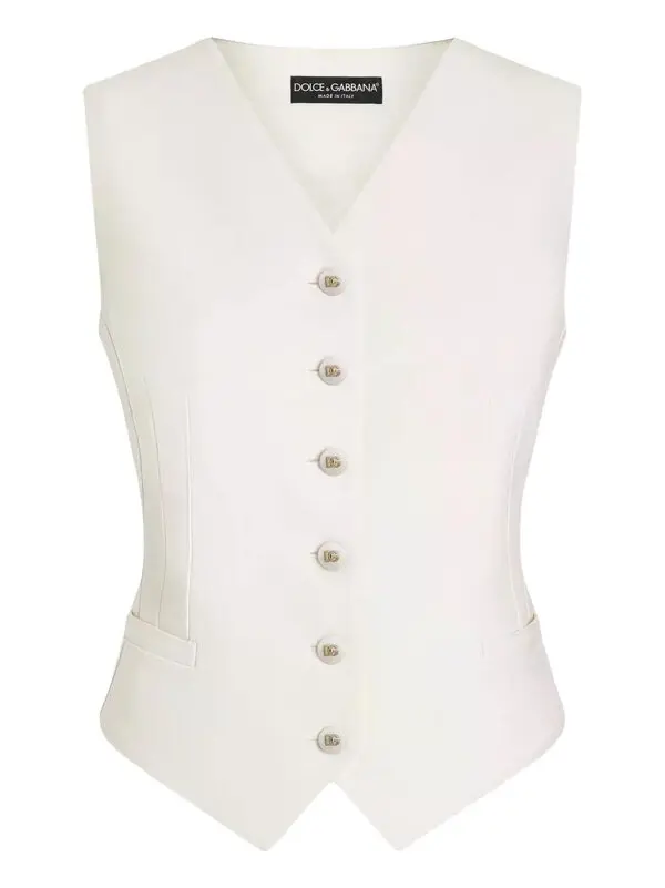 Dolce & Gabbana Buttoned Gilet - White
