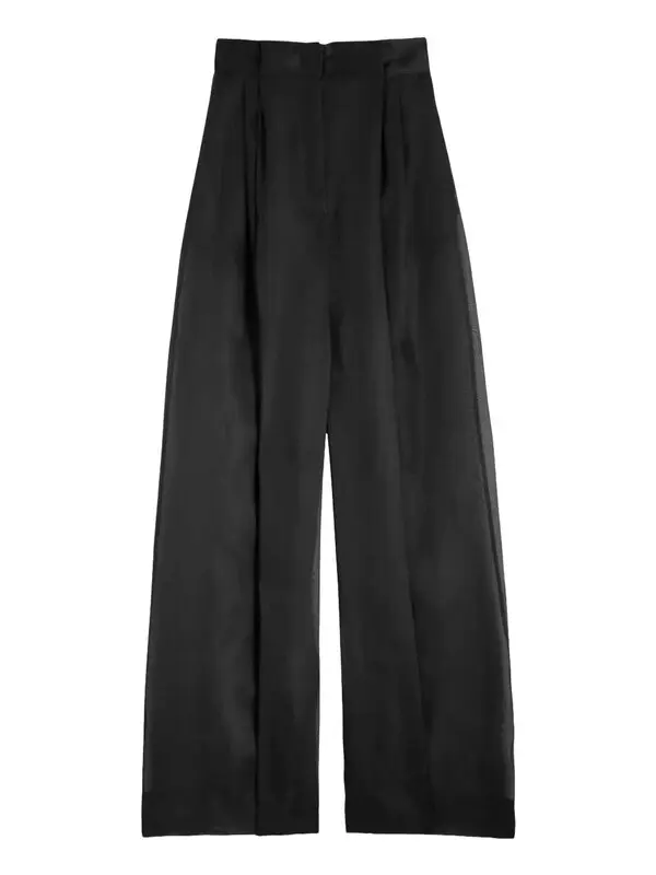A.W.A.K.E. Mode Pleated Wide-leg Trousers - Black