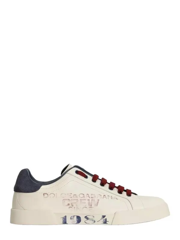 Dolce & Gabbana Printed Logo Lace-up Sneakers - Neutrals