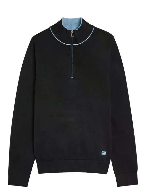 Paul Smith Half-zip Knit Sweater - Black