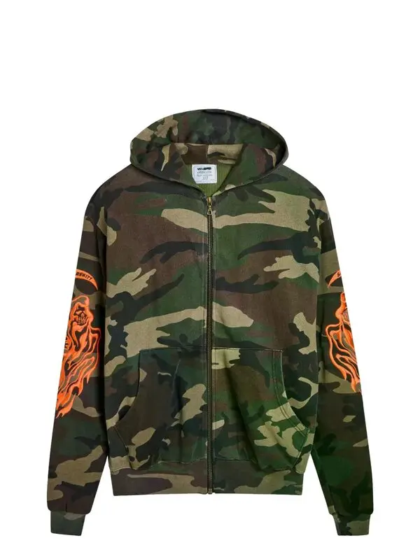 WARREN LOTAS Reaper Camouflage Zip-up Hoodie - Green