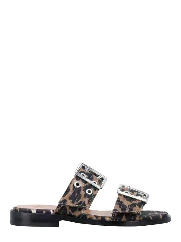 GANNI Buckle Strap Sandals - Brown
