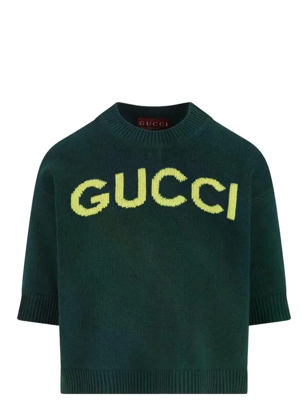 Gucci Logo Short-sleeve T-shirt - Green