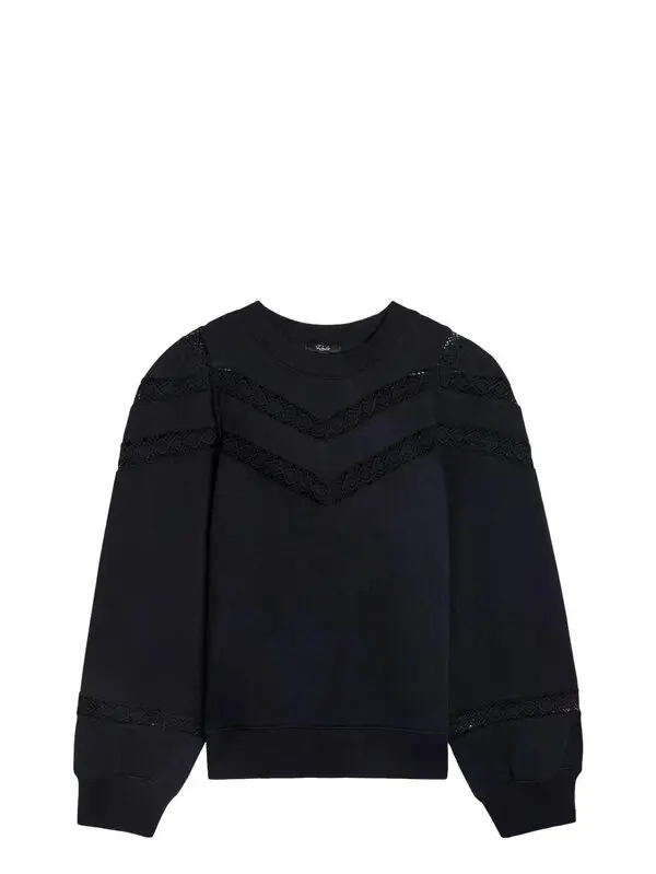 Rails Isles Lace Yoke Sweatshirt - Black