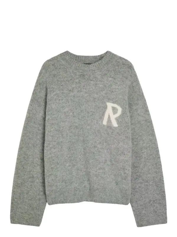 REPRESENT Letter Appliqué Crew-neck Sweater - Grey