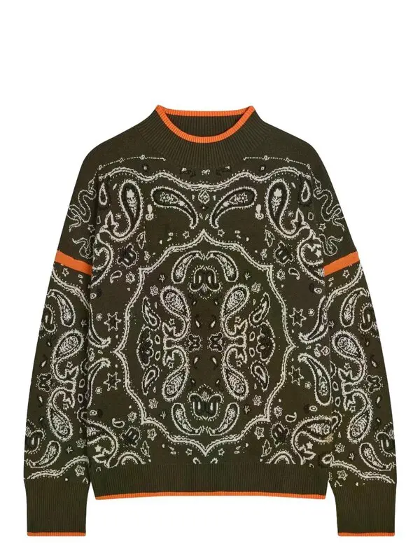 NEVER FULLY DRESSED Dana Paisley Sweater - Green