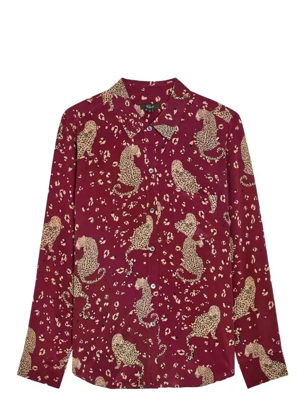 Rails Leopard-print Button Shirt - Red