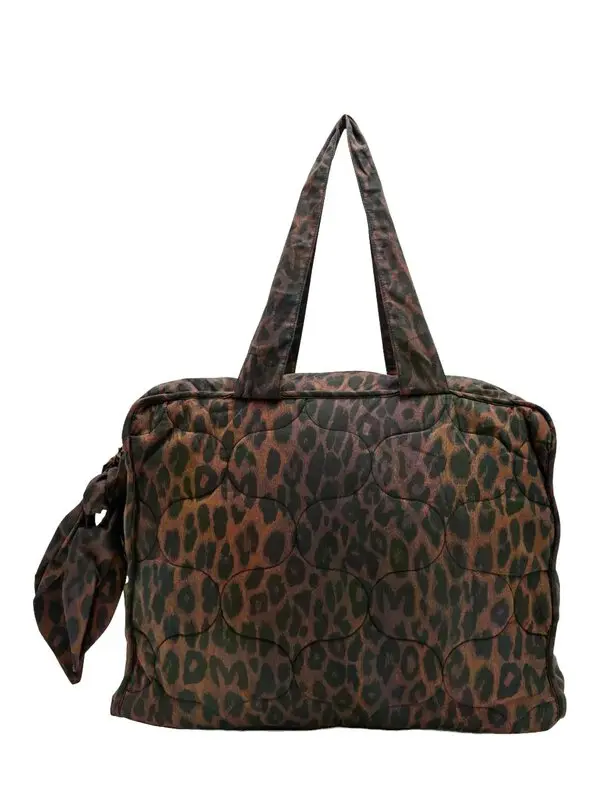 DAMSON MADDER Quilted Leopard-print Tote Bag - Brown