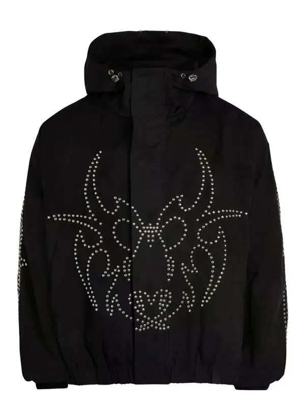 CHEW FOREVER Studded Hooded Jacket - Black