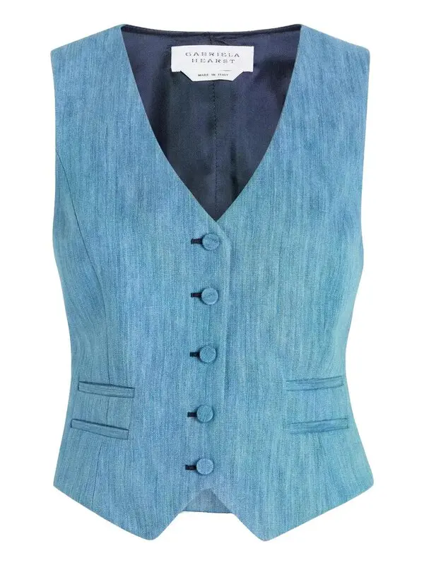 Gabriela Hearst Buttoned Sleeveless Waistcoat - Blue