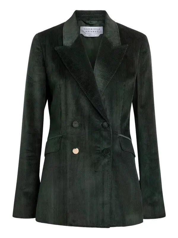 Gabriela Hearst Double-breasted Corduroy Jacket - Green