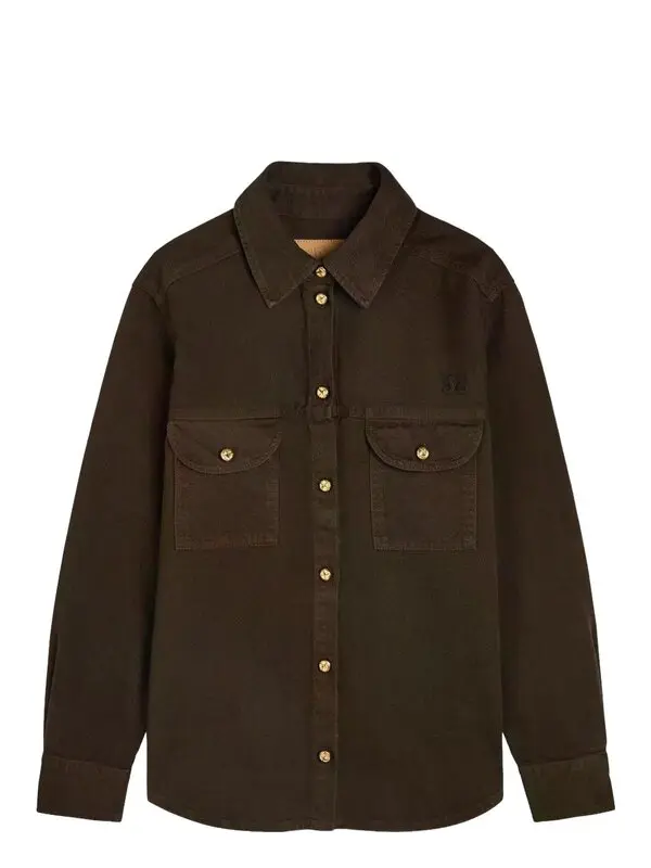 BLAZÉ MILANO Berber Buttoned Denim Shirt - Brown