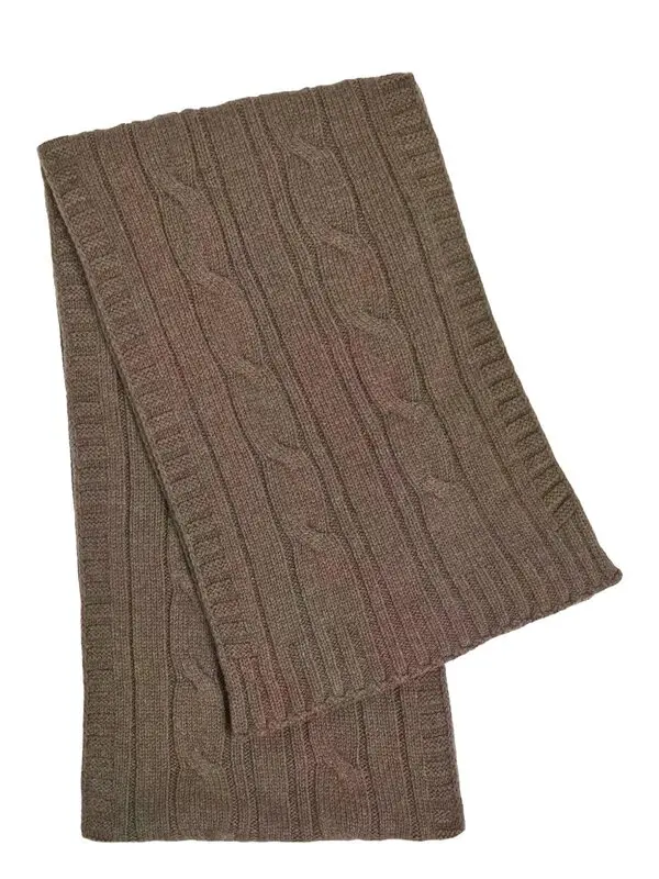 John Smedley Cable-knit Scarf - Brown