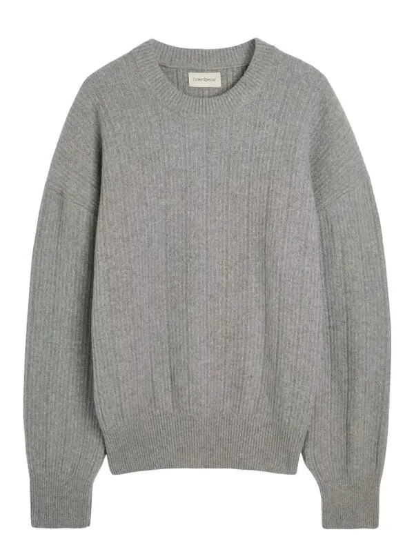 Oliver Spencer Ribbed Knit Sweater - Grey