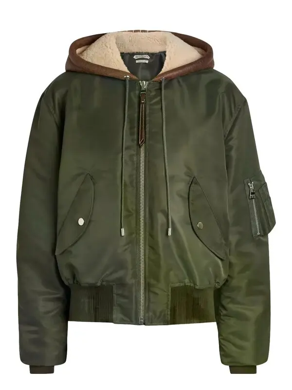 JW Anderson Long-sleeve Hooded Bomber Jacket - Green