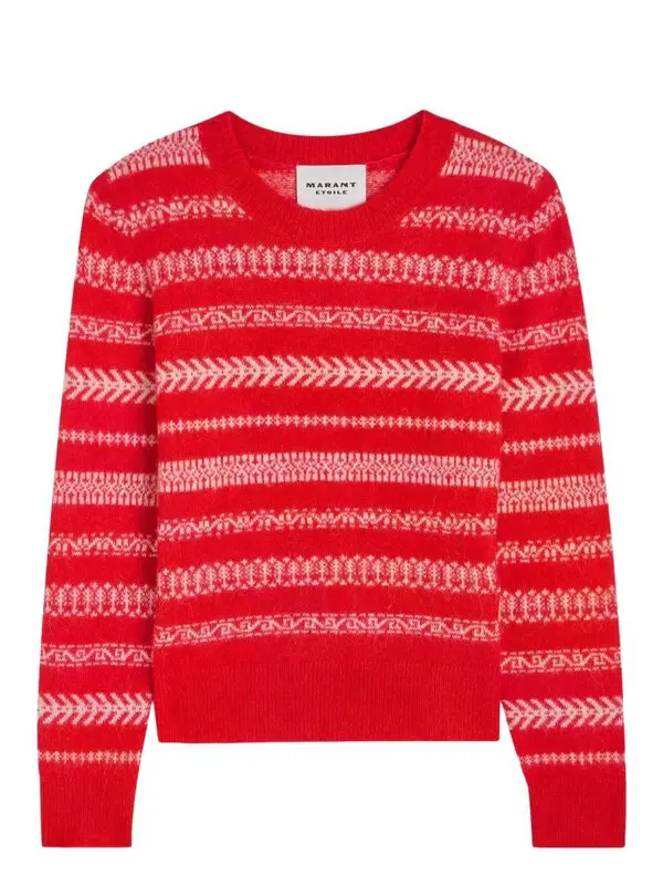 ETOILE Amity Fair Isle Striped Sweater - Red