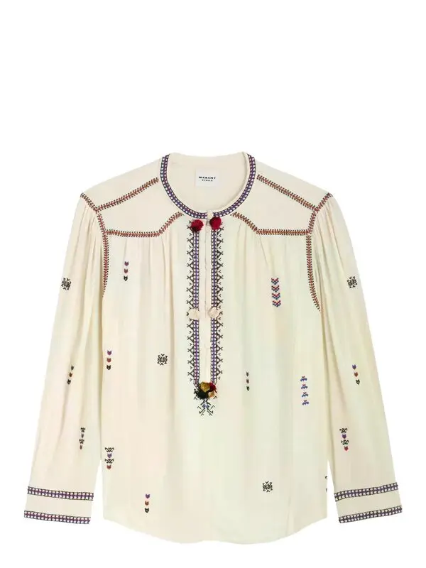MARANT ETOILE Pelson Embroidered Blouse - Neutrals