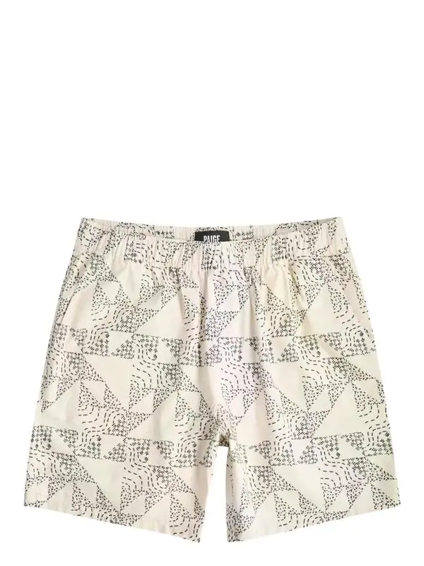 Paige Patterned Elasticated Shorts - Neutrals