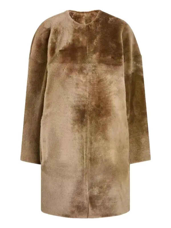 Tove Panelled Oversized Coat - Brown