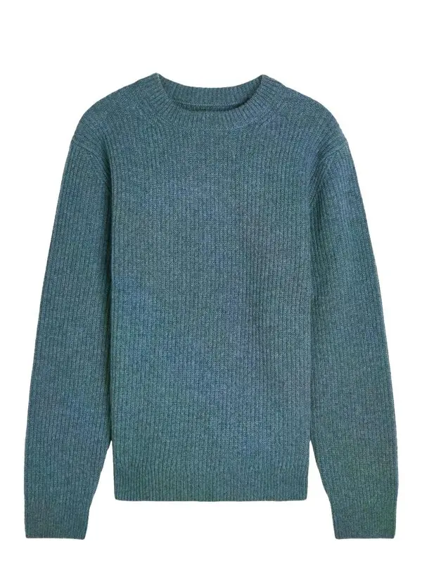 Nudie Jeans August Ribbed Crew-neck Sweater - Blue