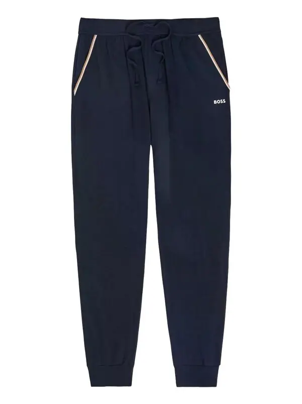 BOSS Logo-detail Drawstring Track Pants - Blue