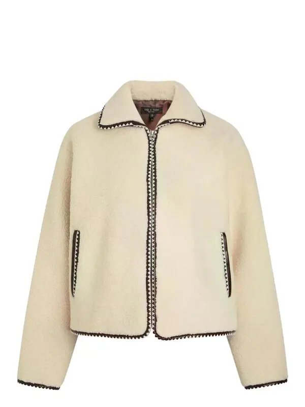 Rag & Bone Triangular-pattern-trim Zip-up Jacket - Neutrals