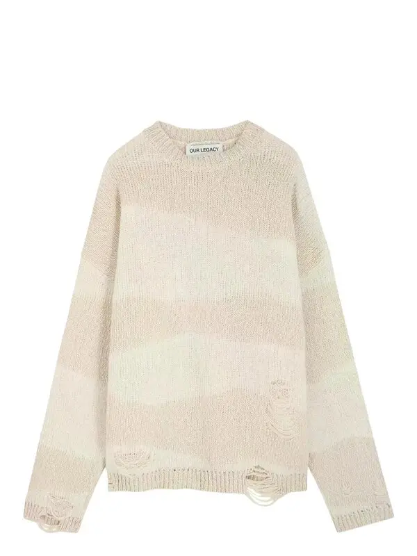 Our Legacy Striped Distressed Sweater - Neutrals