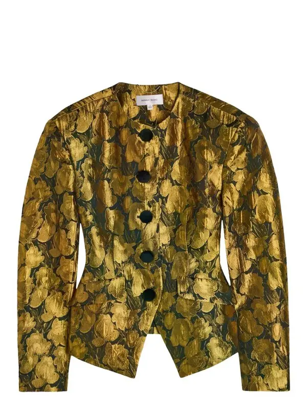 Ronny Kobo Floral-print Jacket - Gold