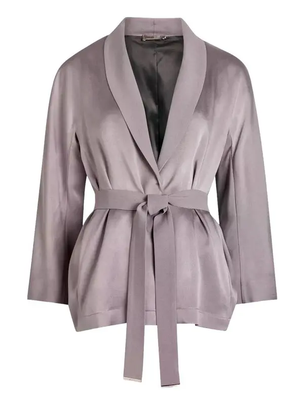 Herno Shawl-collar Belted Jacket - Grey