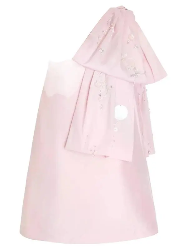 Bernadette One-shoulder Bow-embellished Dress - Pink