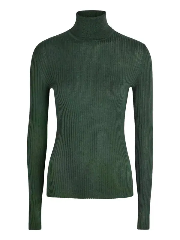 Gabriela Hearst Peppe Roll-neck Top - Green