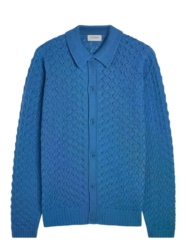 John Smedley Winster Open-knit Cardigan - Blue