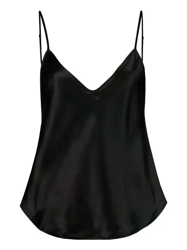 REFORMATION Silk Teddy Top - Black