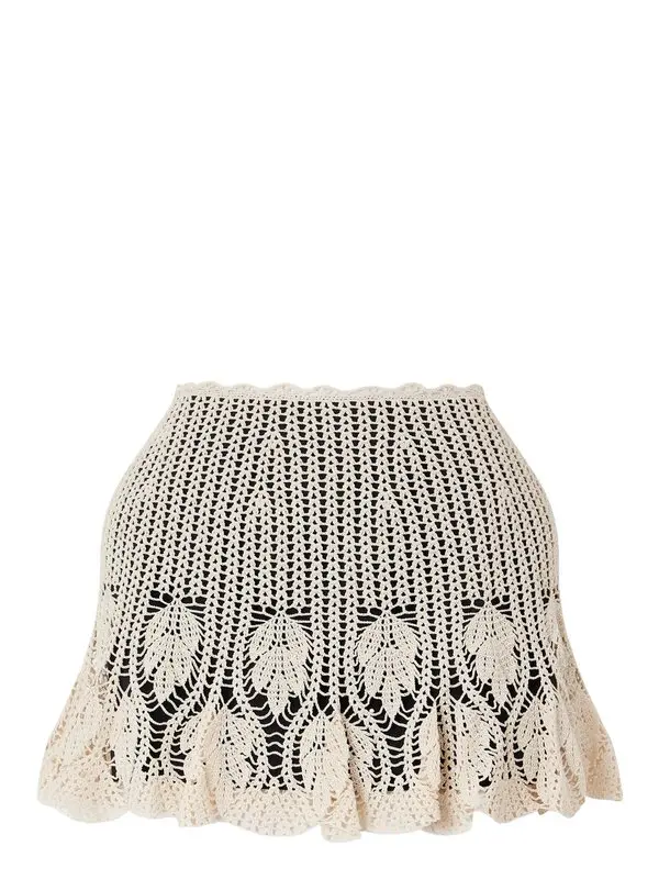 Magda Butrym Crocheted Cotton Mini Skirt - Cream