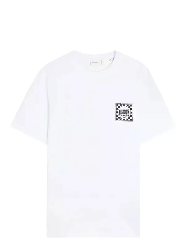 LES DEUX Goods Checkerboard Graphic T-shirt - White
